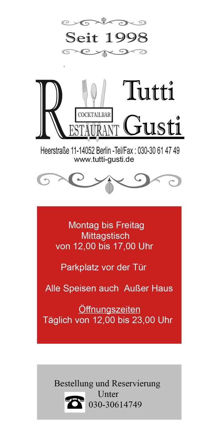 Tutti Gusti - Italienisches Restaurant Berlin Charlottenburg